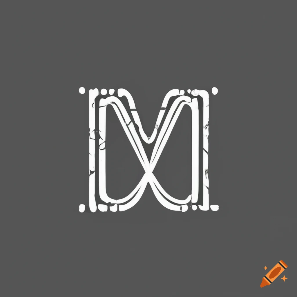 Modern letter m design in black and white colors on Craiyon