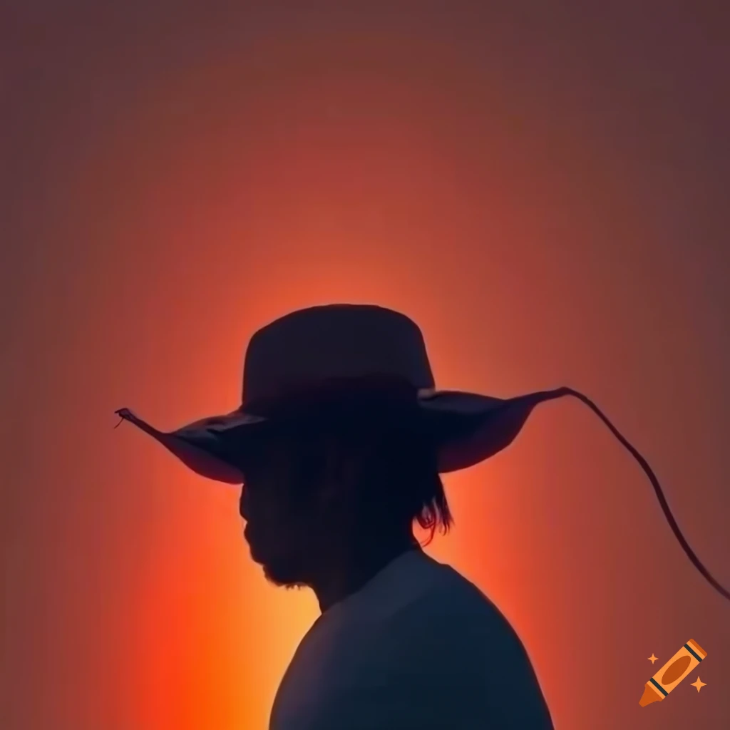 Peruvian indian looking at horizon with red dim light on Craiyon