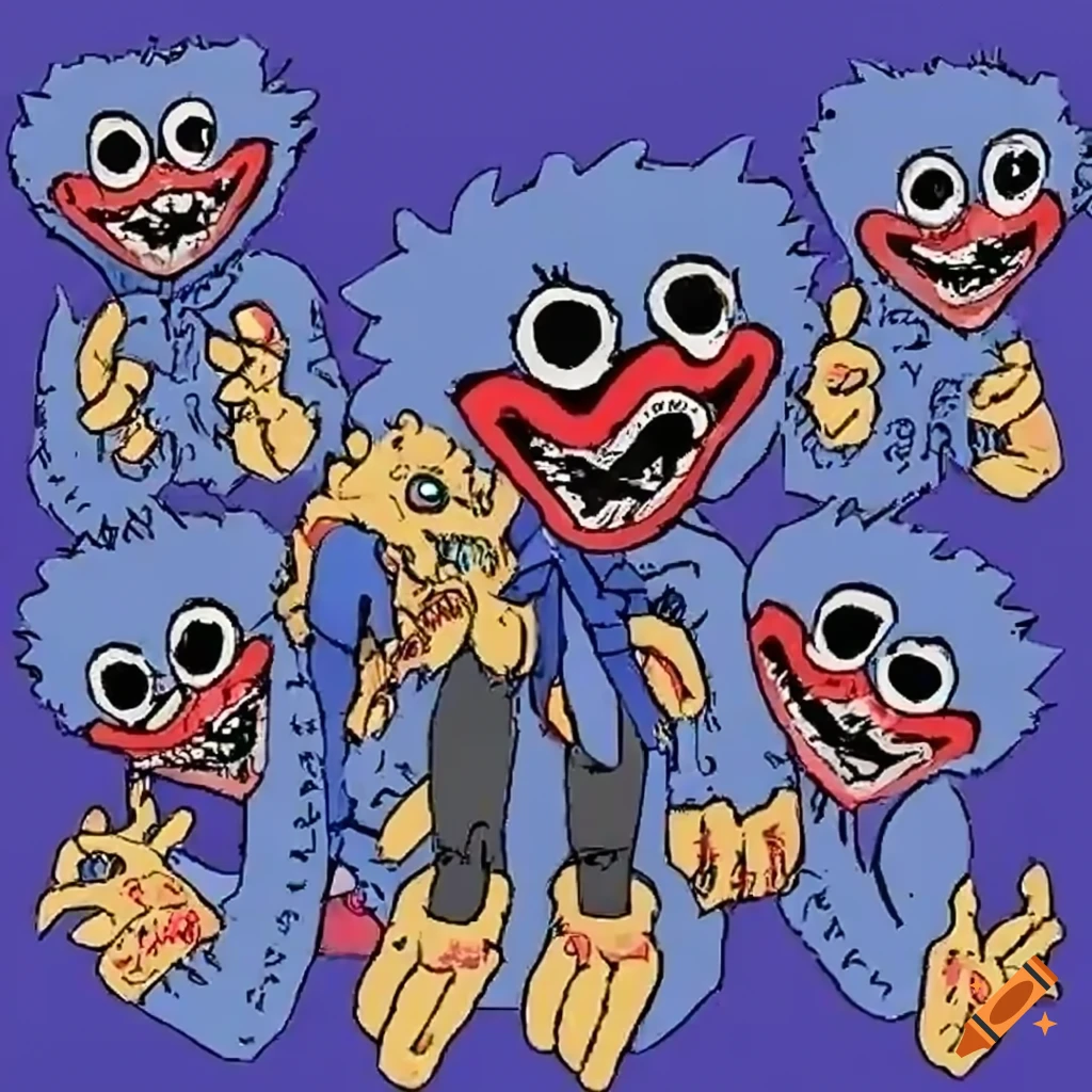 Huggy wuggy in jojo's bizarre adventure style on Craiyon