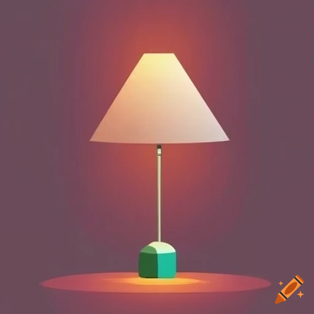 Flat style lamp illustration on Craiyon