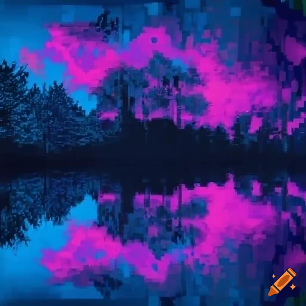 Vaporwave pixel art on Craiyon