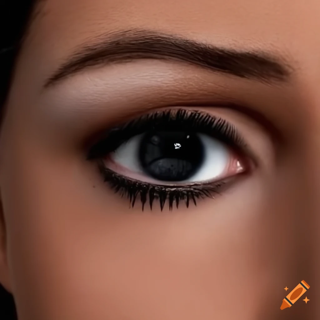Close-up of a hyper-realistic eye in black and white on Craiyon