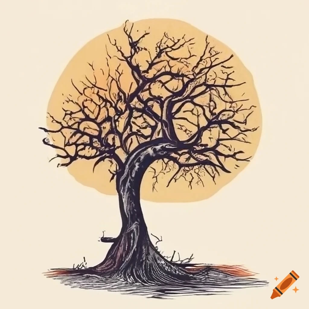 Tree in ancient japanese style on Craiyon
