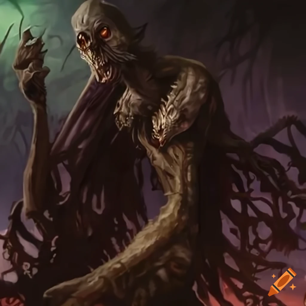 Intricately-detailed undead creature from a card game on Craiyon