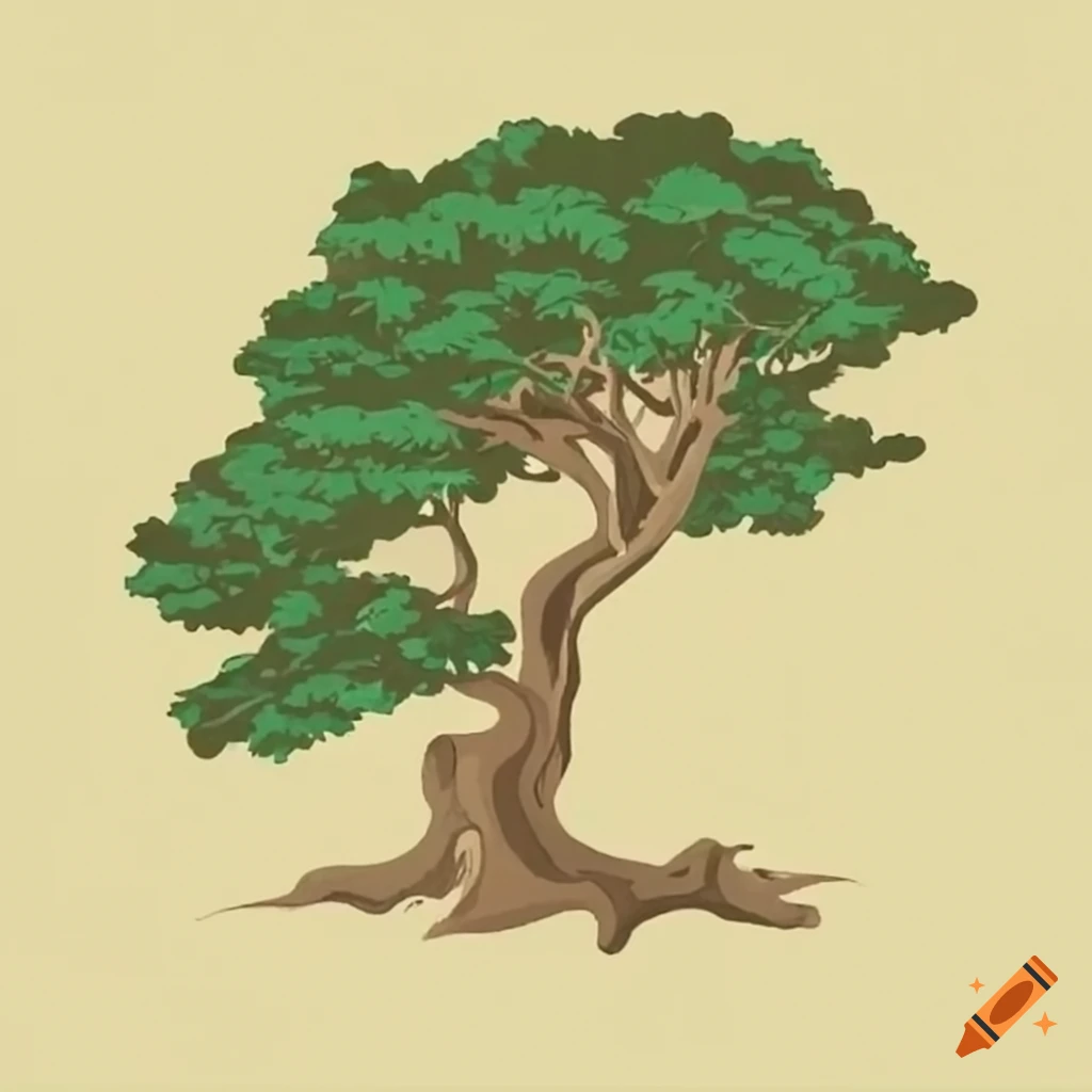 Ancient japanese style tree on Craiyon