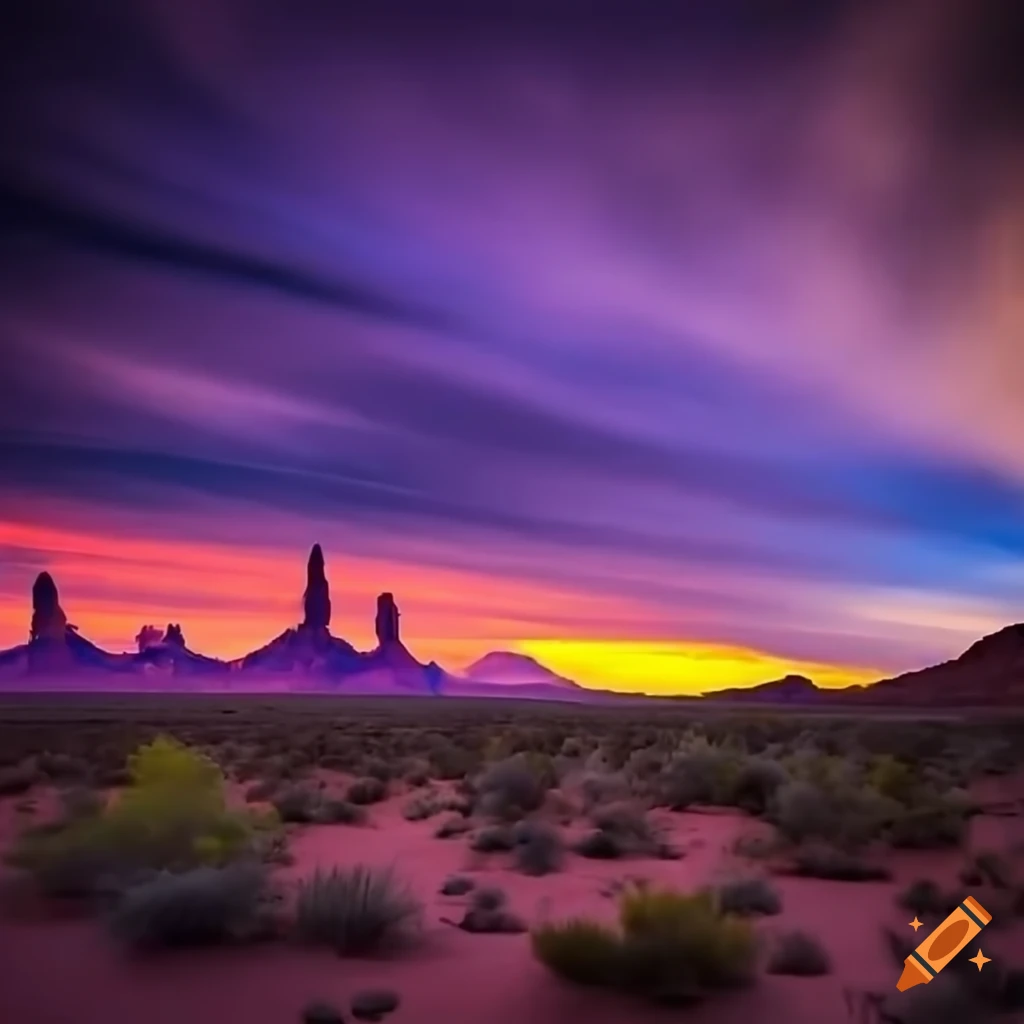 Southwest desert landscape with dramatic lighting on Craiyon