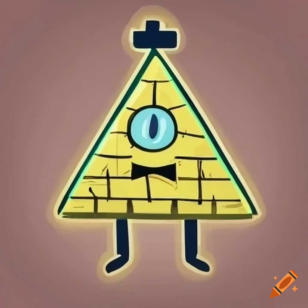 Bill cipher playing soccer with gravity falls friends in cartoon style ...