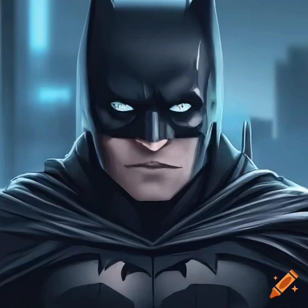 Batman overlooking the city from a skyscraper in a photorealistic style ...