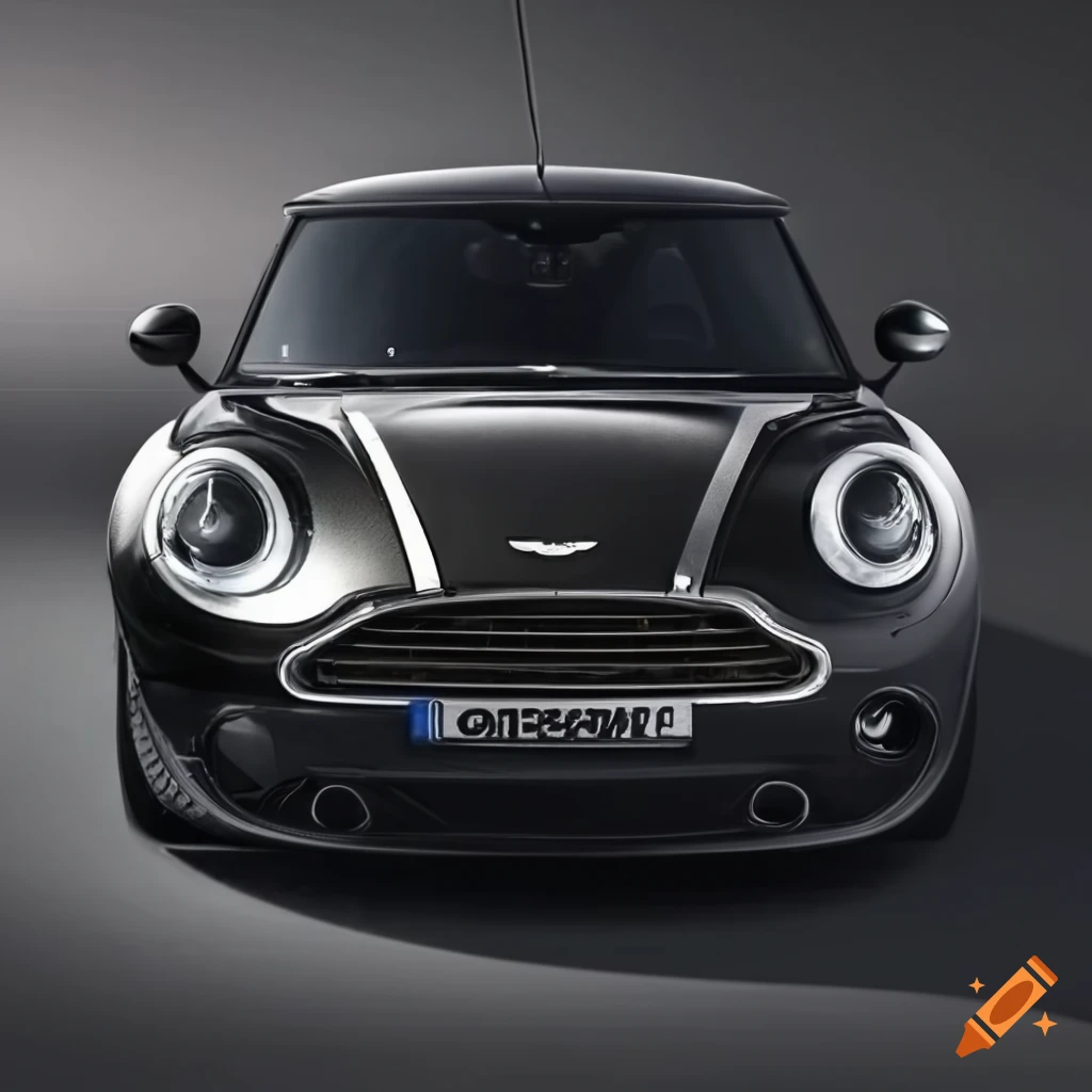 Mini cooper r53 fused with aston martin db9 in black on Craiyon