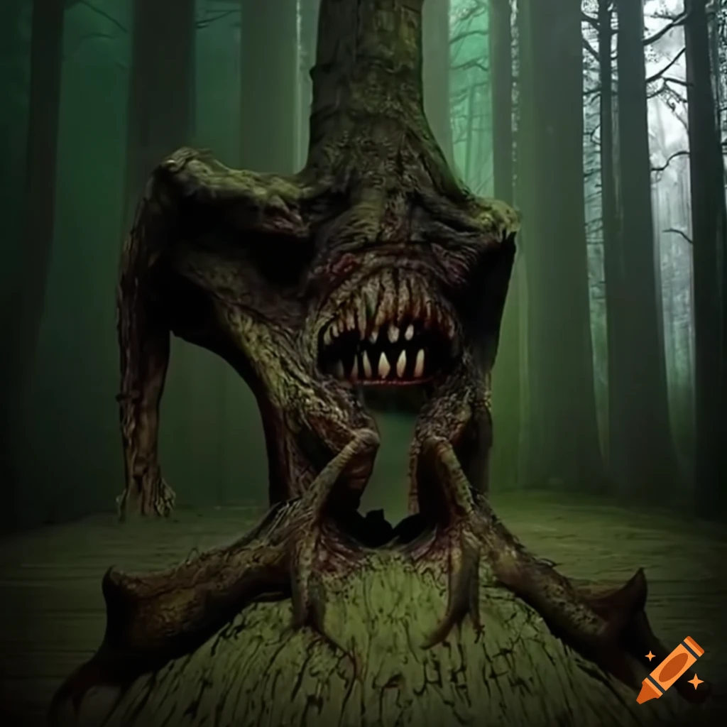 Terrifying tree monster in a dark forest on Craiyon