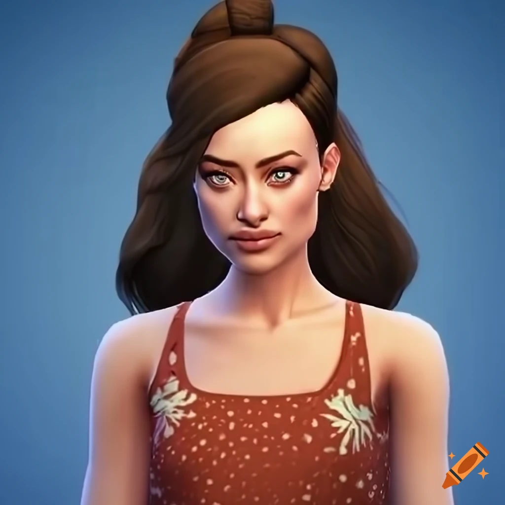 Hd rendition of olivia wilde sims 4 character on Craiyon