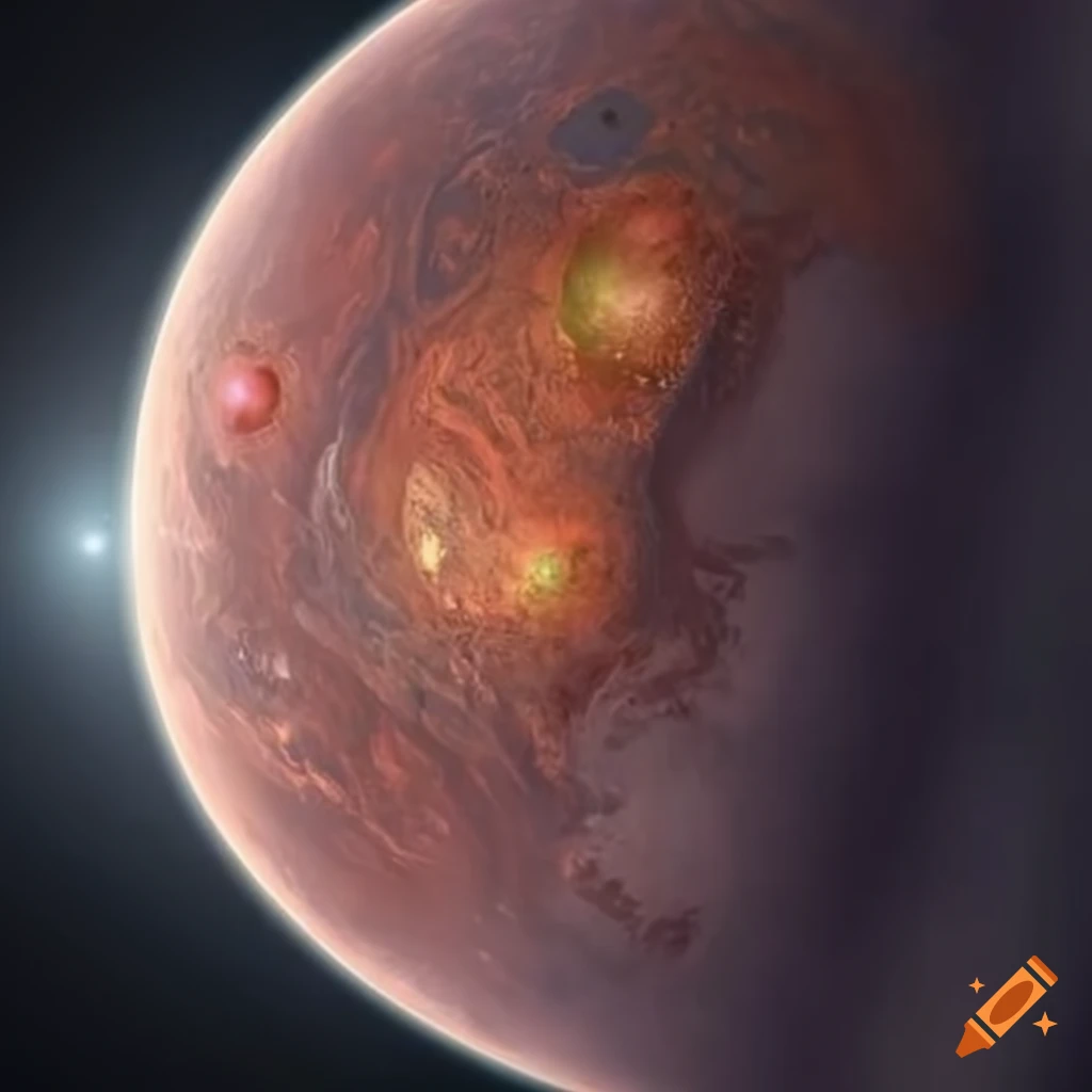 Alien planet landscape on Craiyon