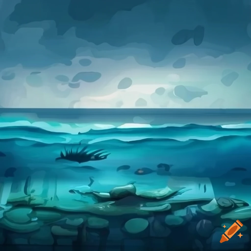 Cartoon depiction of rising sea levels on Craiyon