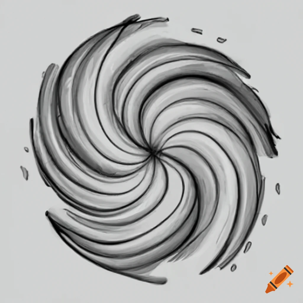 Fast spinning gray swirl in a cartoon style on Craiyon
