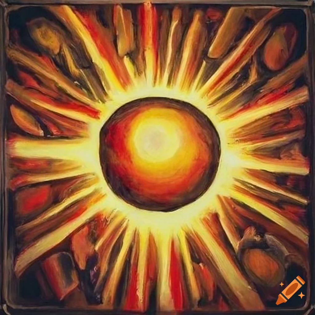 Artistic representation of the sun on Craiyon