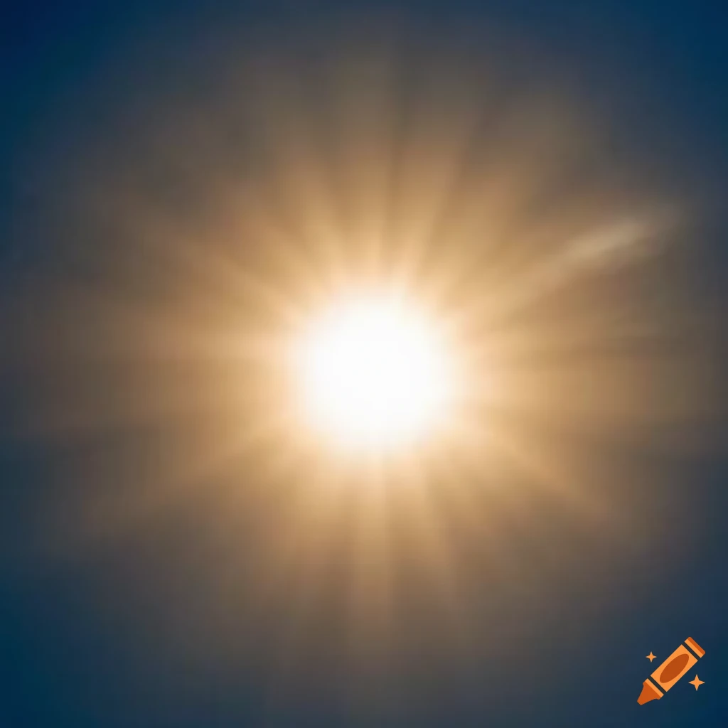 Beautiful sun with emanating rays on Craiyon