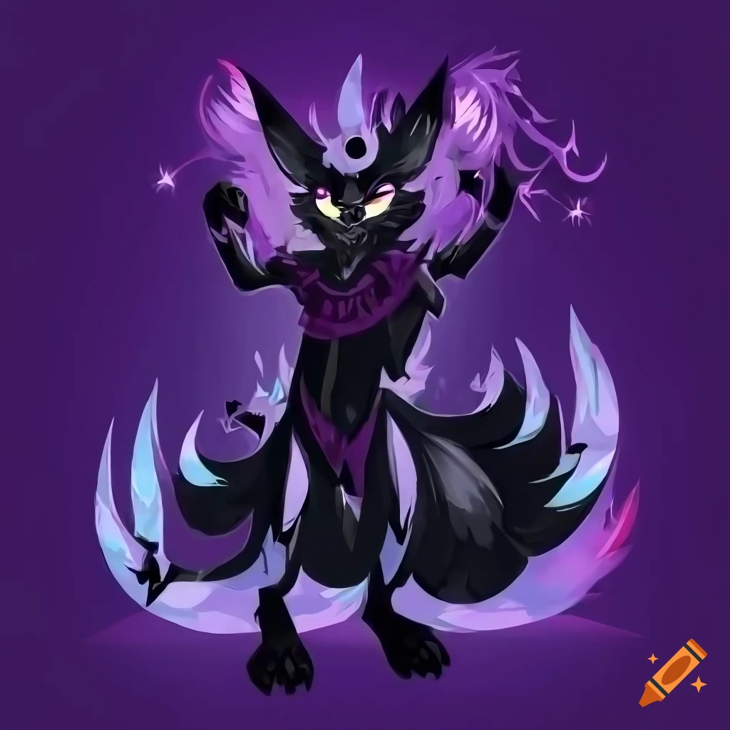 Fantastical anthro fox demon with a tar-like appearance in a unique art ...