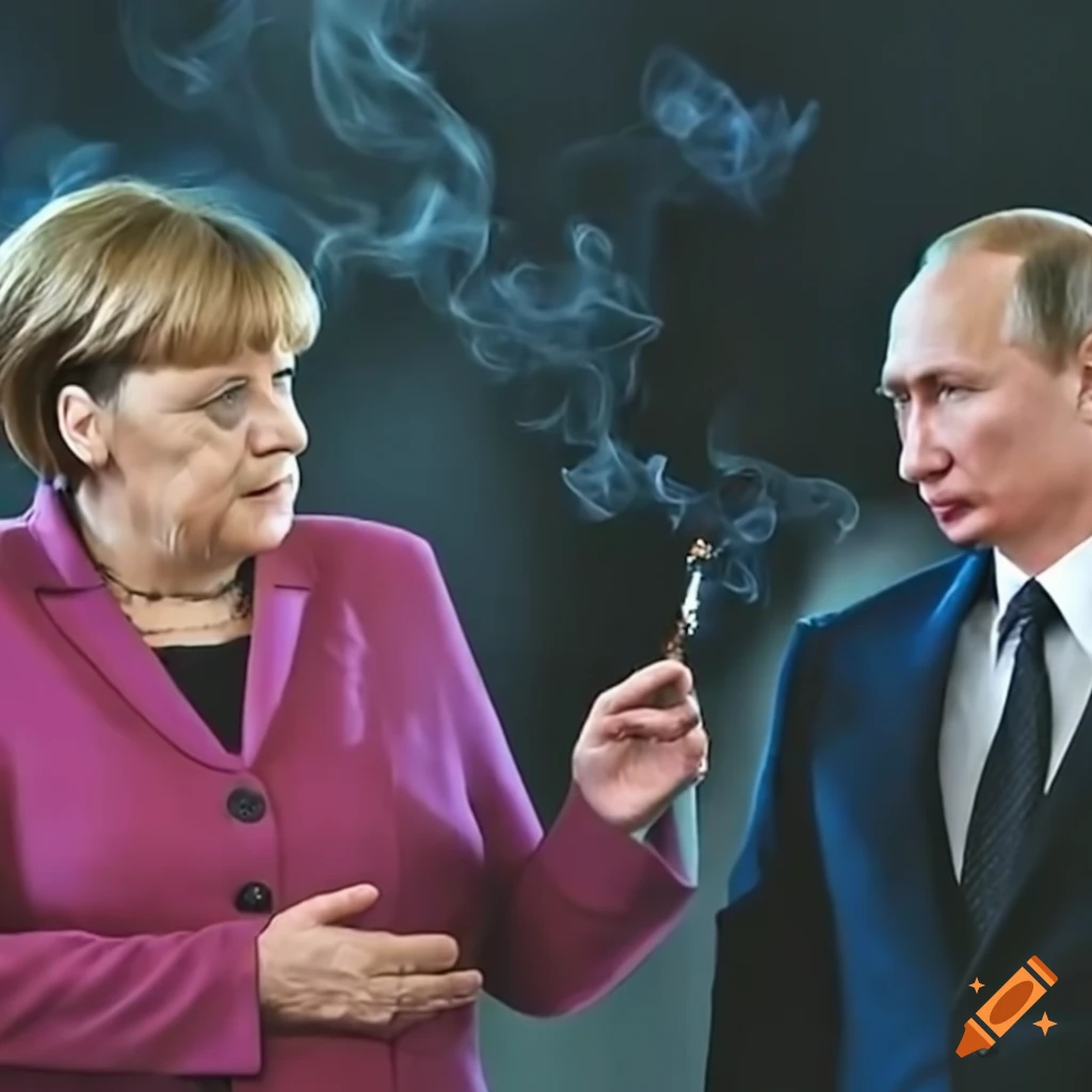 Angela merkel and vladimir putin sharing a moment on Craiyon