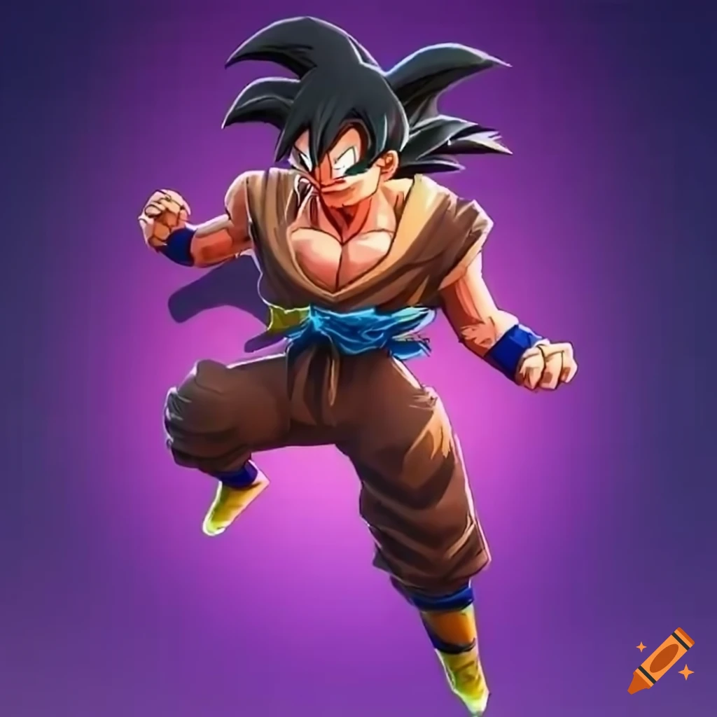 Goku skin in fortnite battle royale with legendary rarity on Craiyon