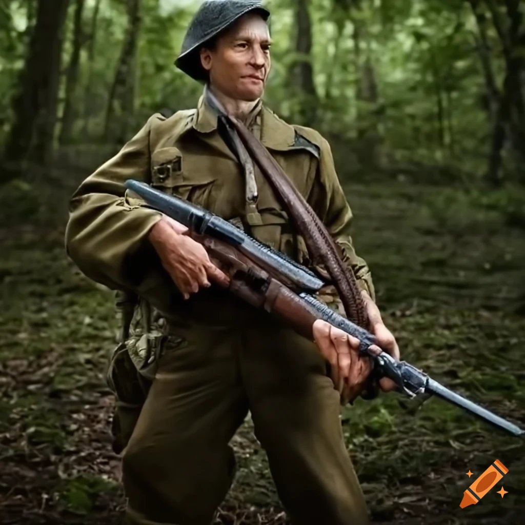 Ww2 ranger in forest setting on Craiyon