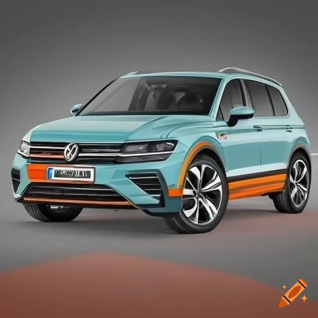 Volkswagen tiguan 2018 with gulf racing livery in orange, blue, and ...