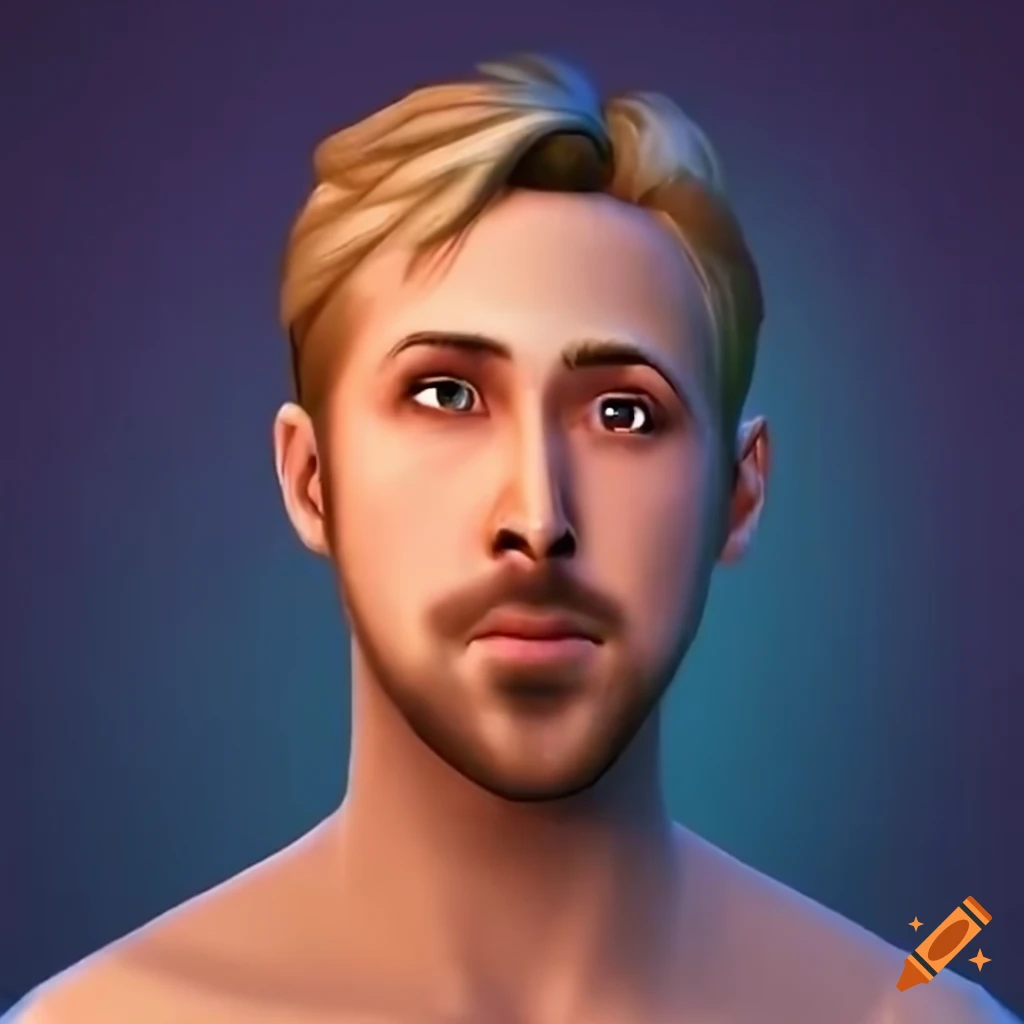 Ryan gosling as a sims 4 character in hd on Craiyon