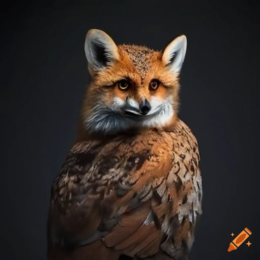 Fox and owl hybrid creature on Craiyon