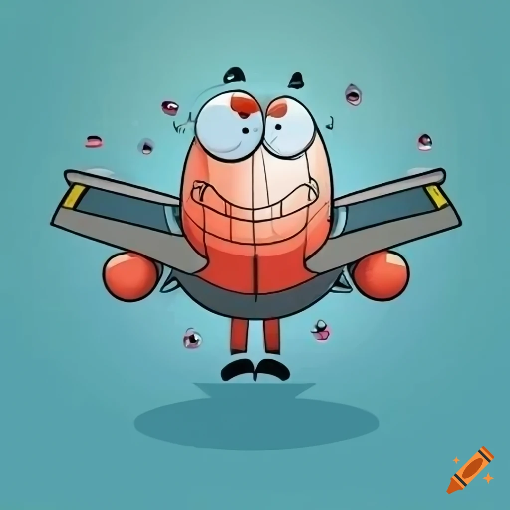 Colorful cartoon autopilot in an airplane on Craiyon