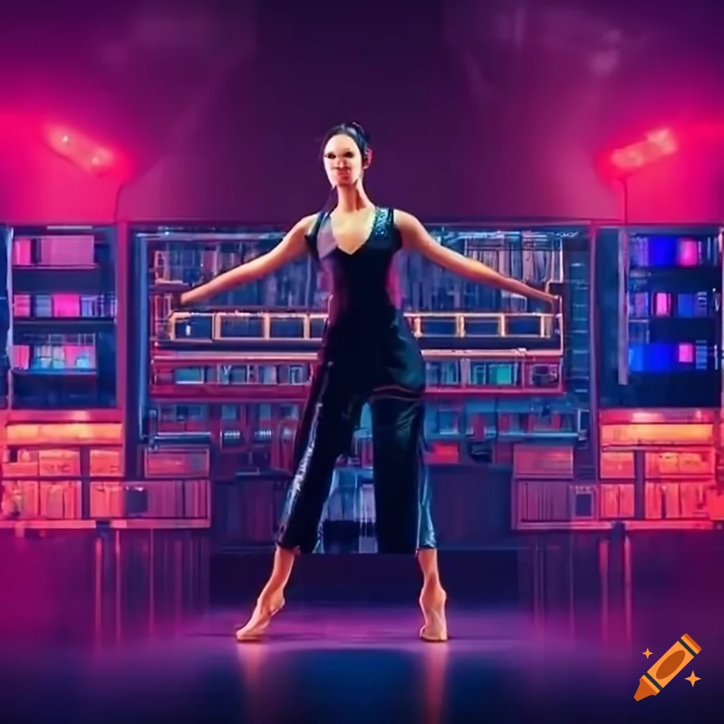 Mesmerizing female dancer performing choreography on a ddr machine on ...