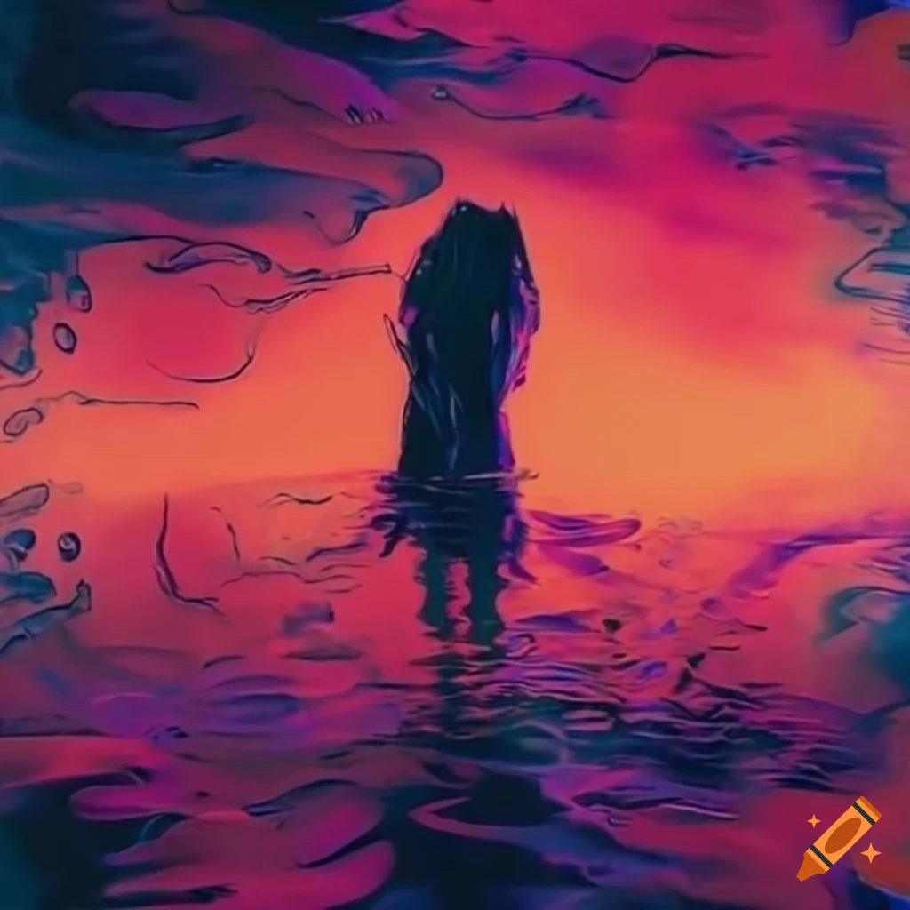 Abstract water drip acid melody future album cover on Craiyon