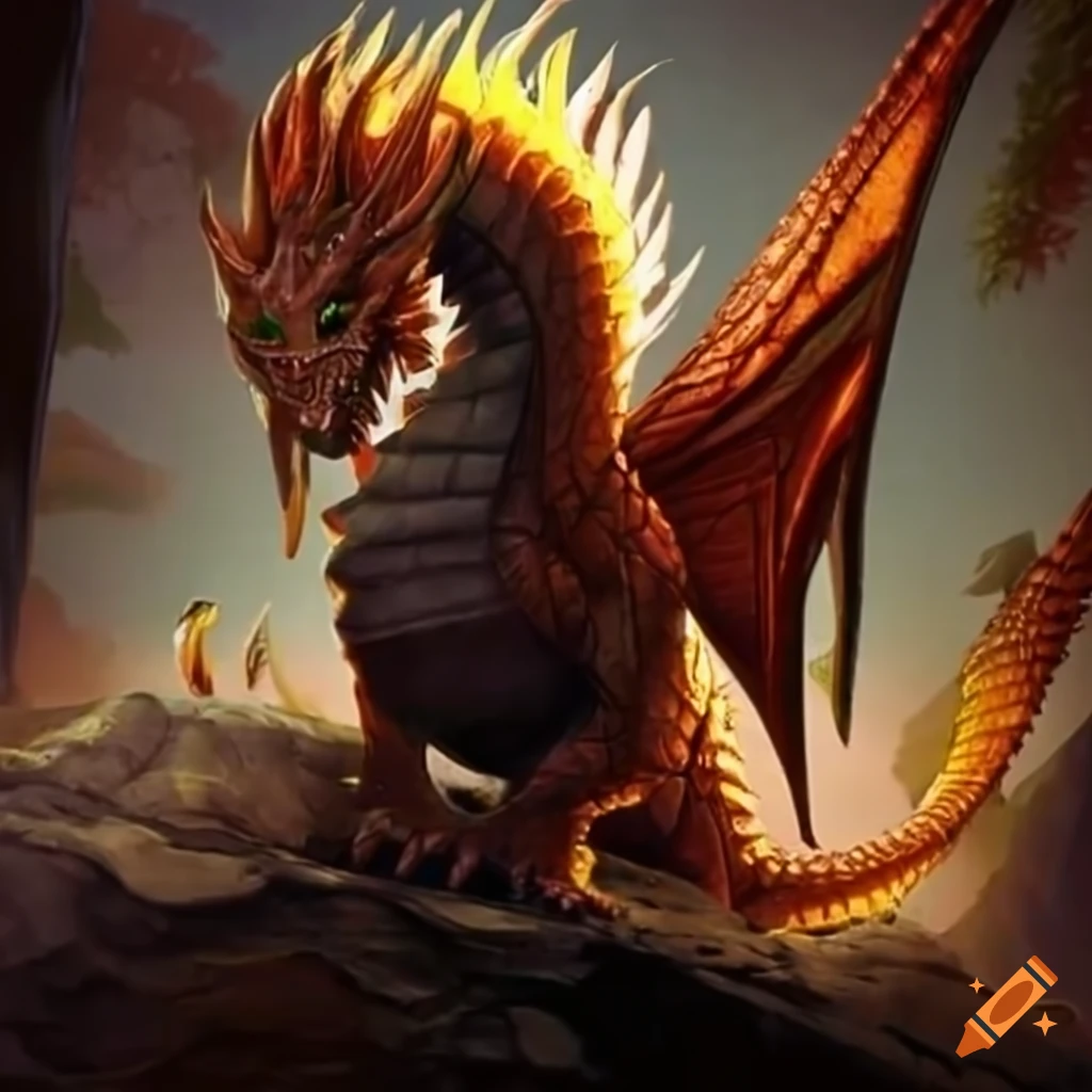 Verak, the ancient dragon of the Wild Lands, a majestic and formidable ...