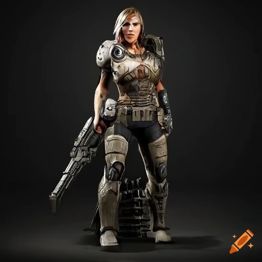 Female cog soldier armored for battle in a gears of war inspired art on ...