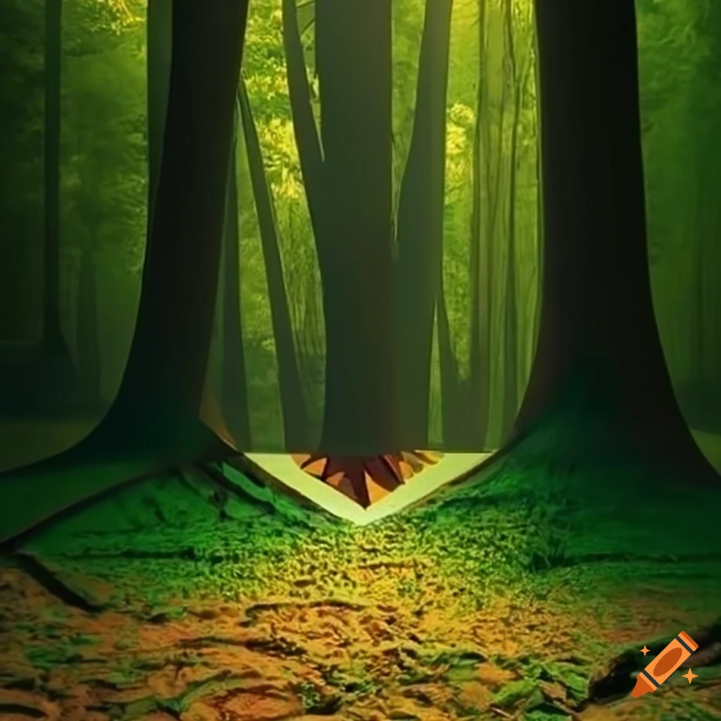 Geometric anamorphosis in a natural environment on Craiyon