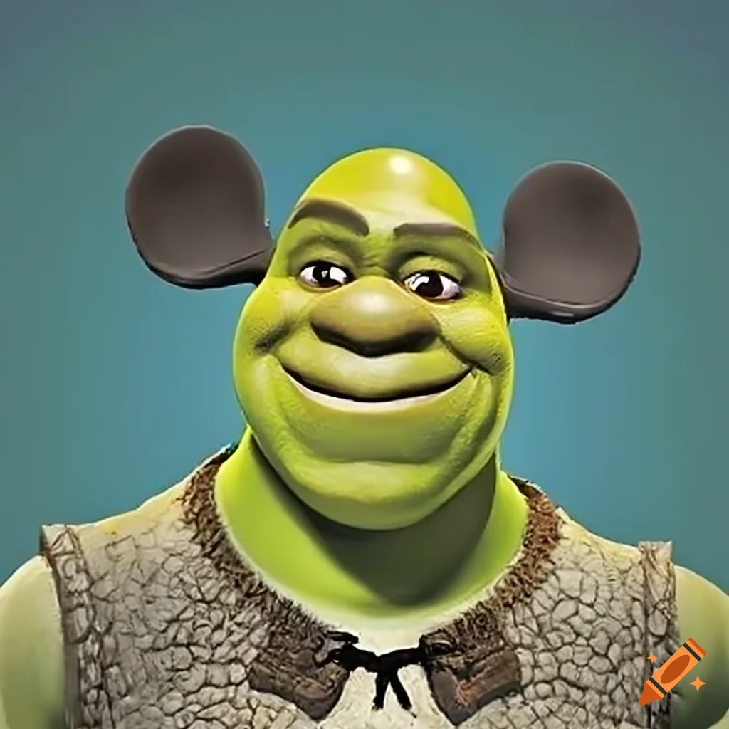 Mickey mouse combined with shrek character on Craiyon