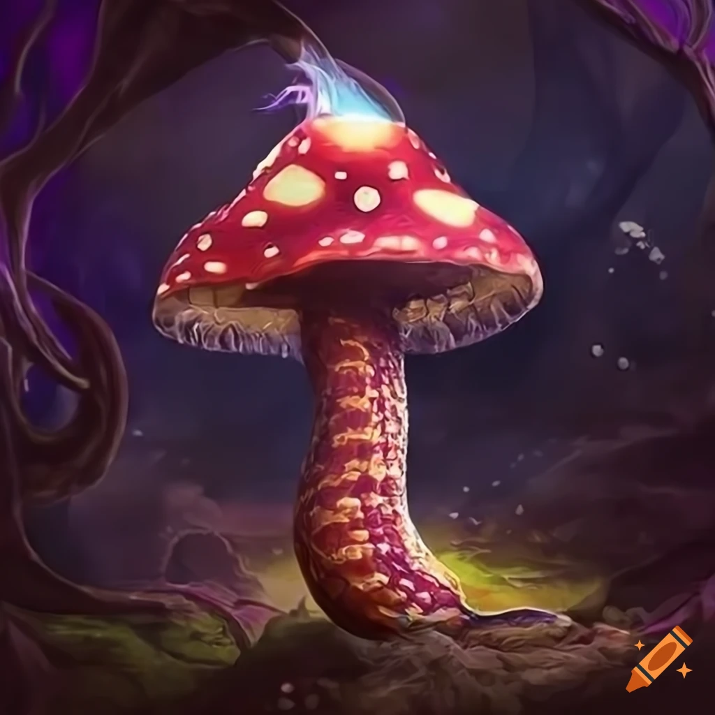 Fantasy vampire mushroom lightning snake on Craiyon
