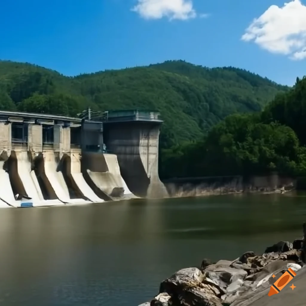 Entrance of a hydroelectric barrage on Craiyon