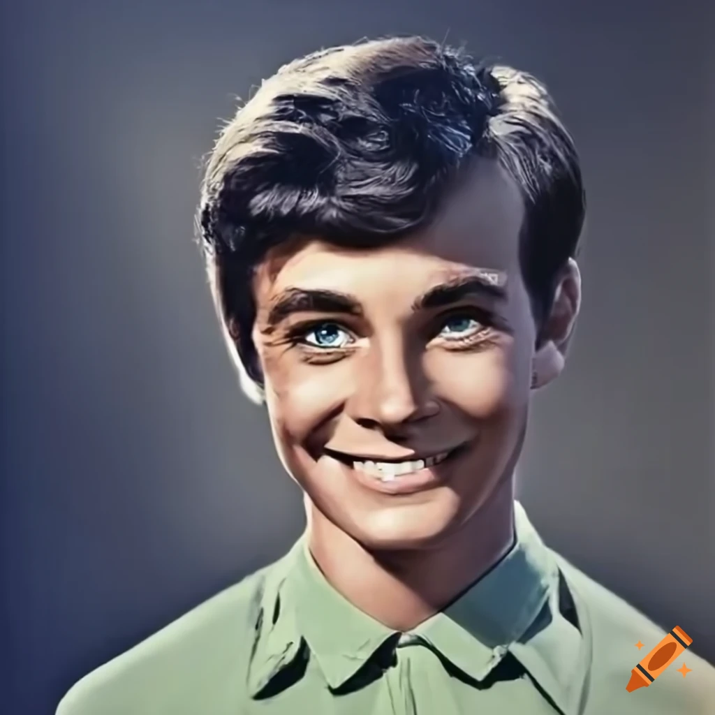 Handsome 1967 American actor in casual outfit, smiling on Craiyon