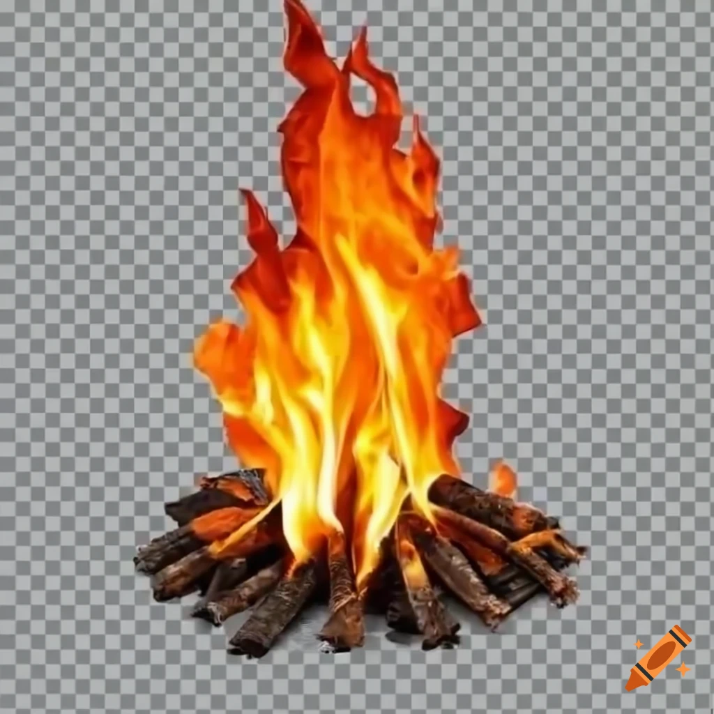 Tall thin bonfire flame animation with alpha-channel on Craiyon