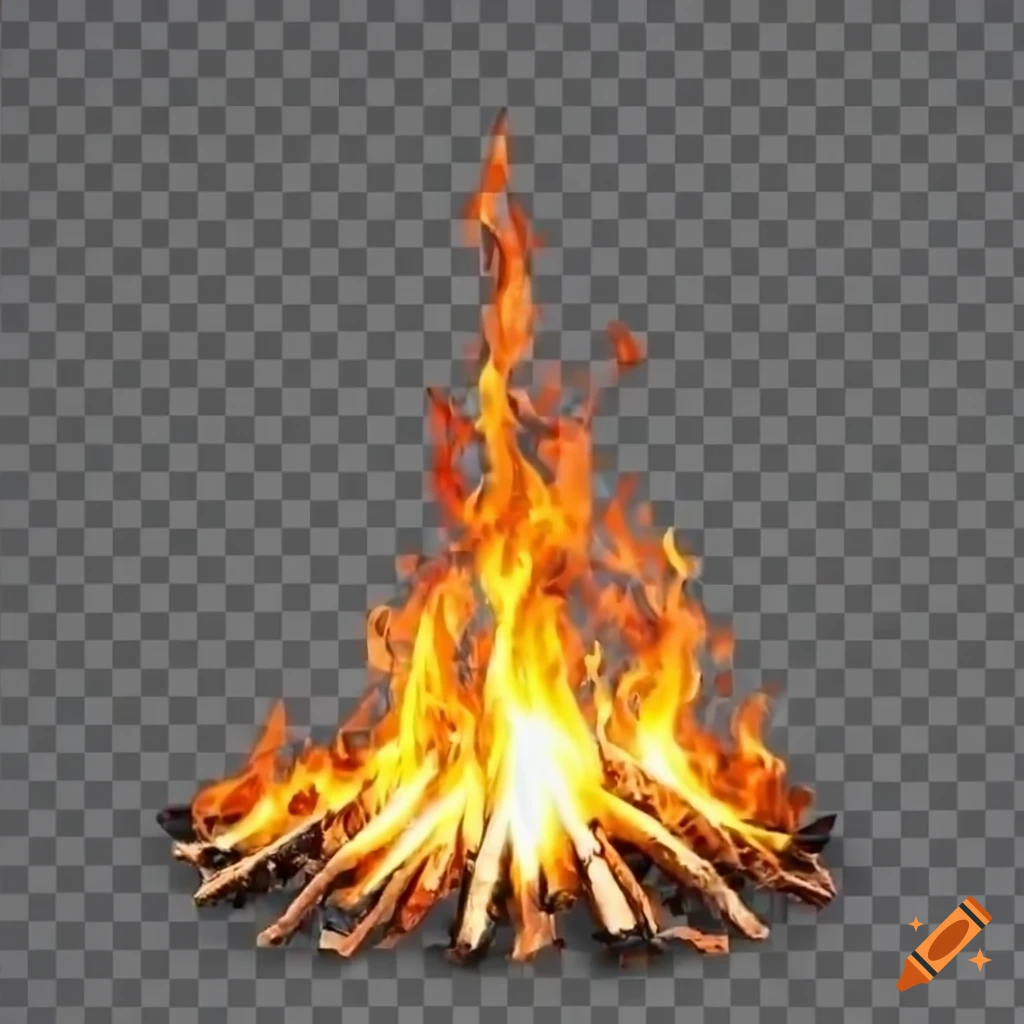 Tall thin bonfire flame animation with alpha-channel on Craiyon