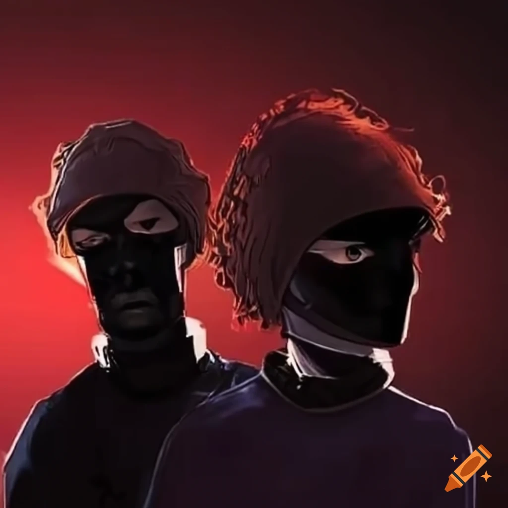 Two hacker brothers working together on Craiyon