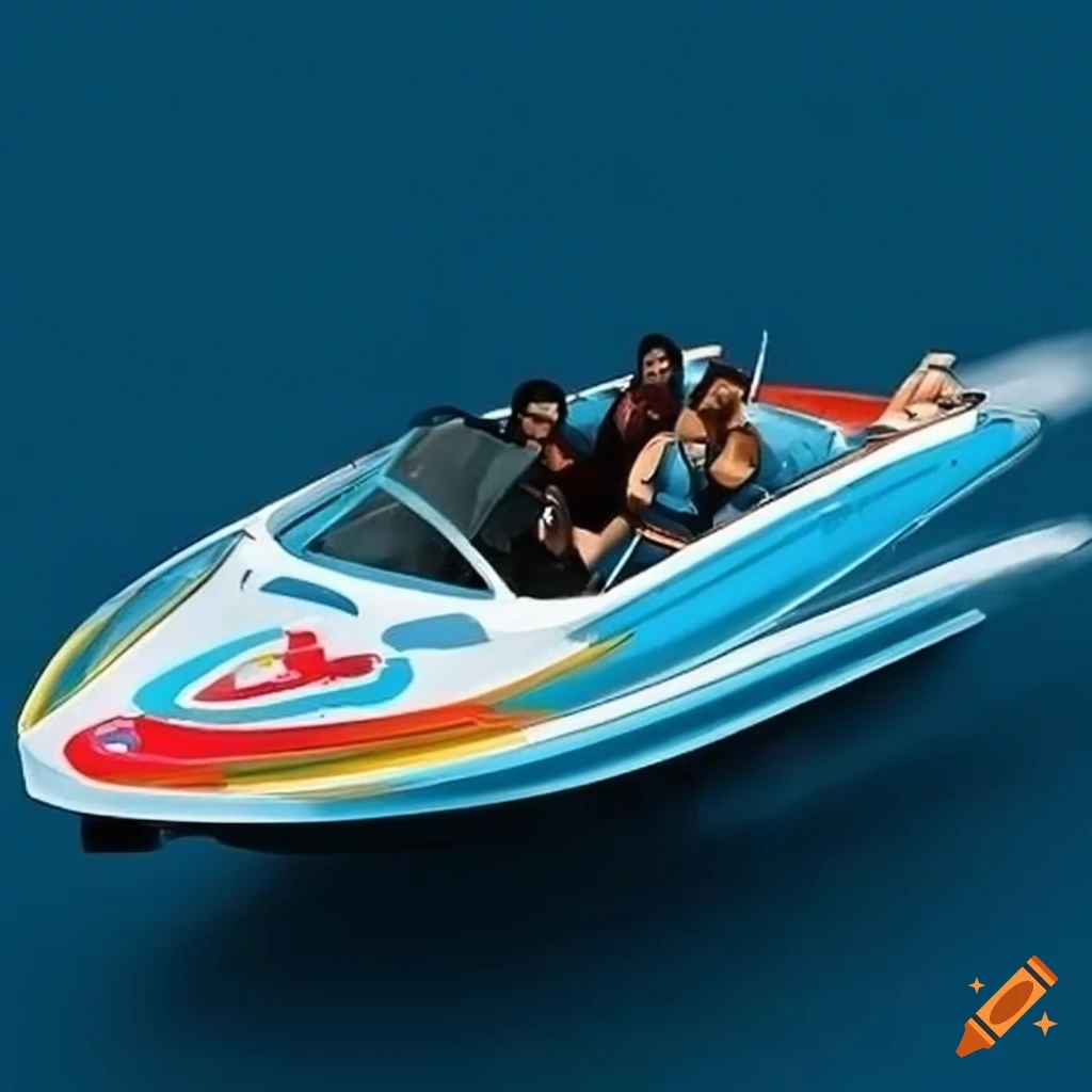 Big speed boat on Craiyon