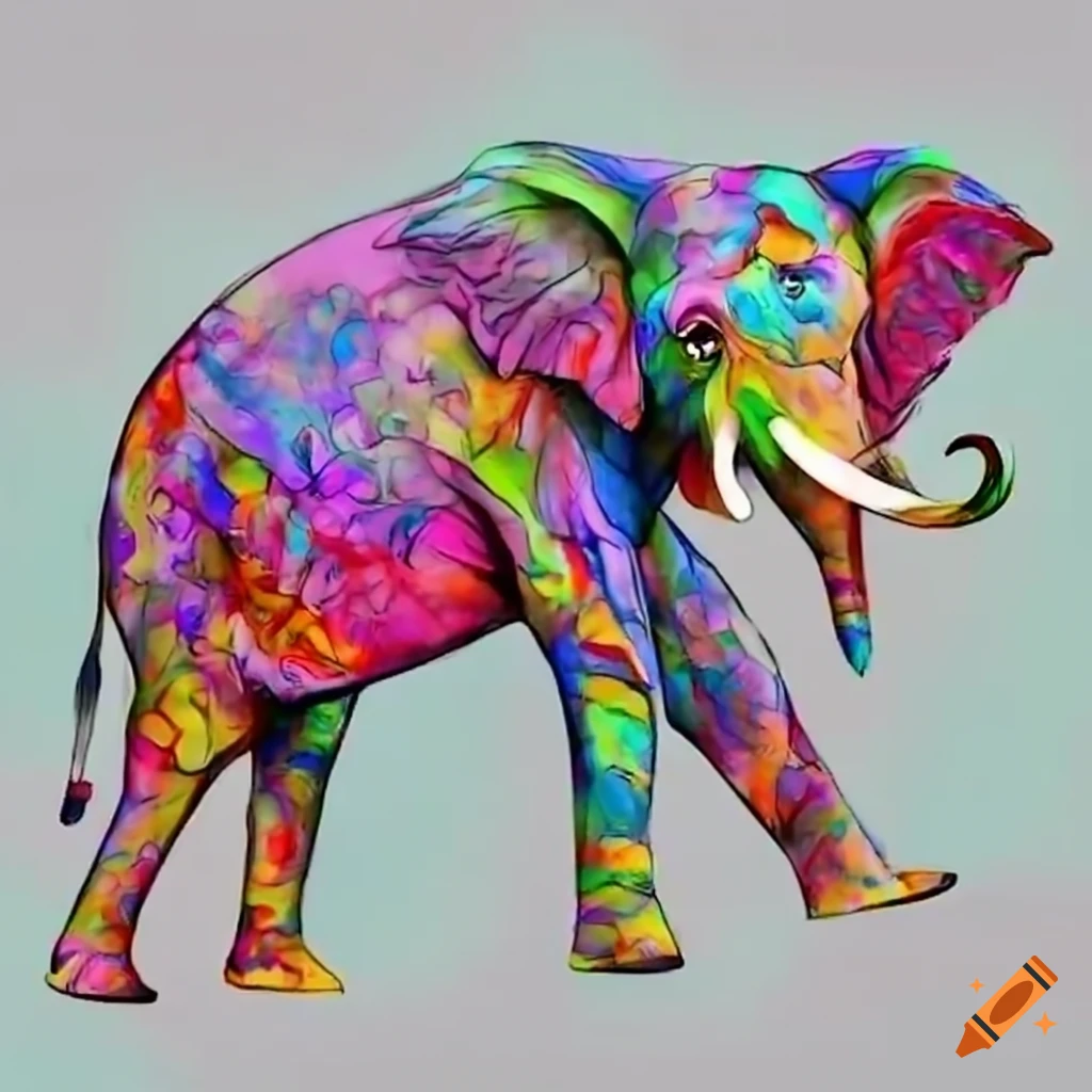 Elephant raising one leg on Craiyon