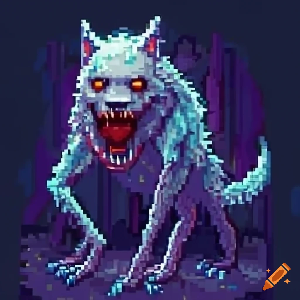 Undead grey dog monster from Stardew Valley in high-definition on Craiyon
