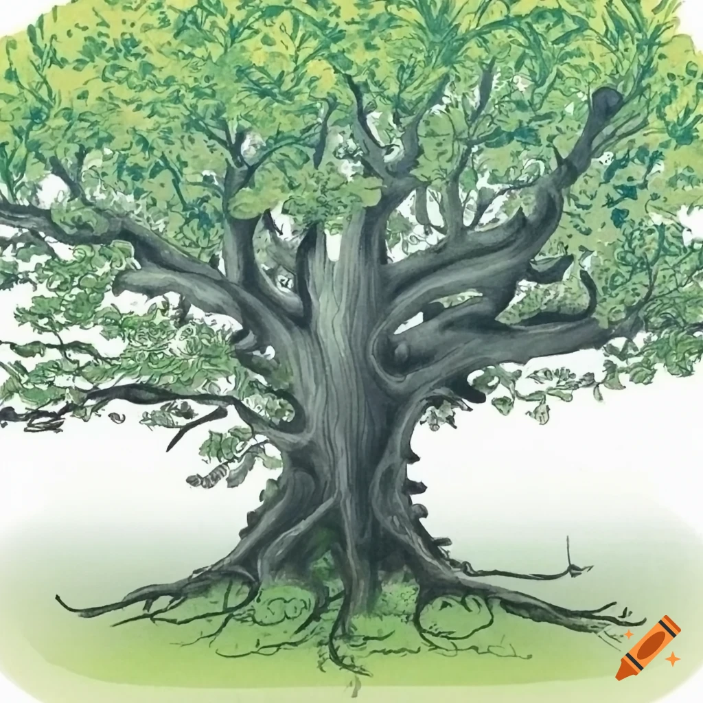 Ancient japanese style tree on Craiyon