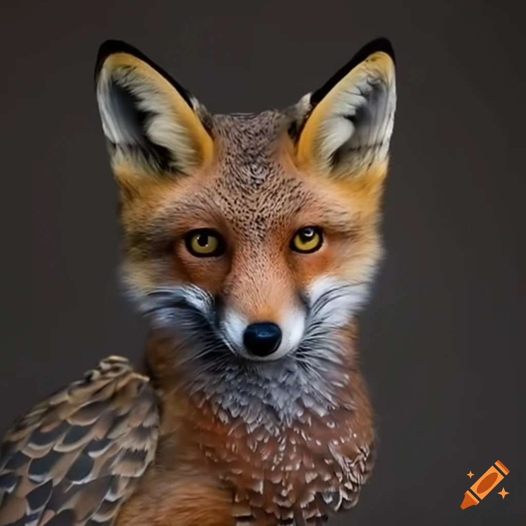 Fox and owl hybrid creature on Craiyon