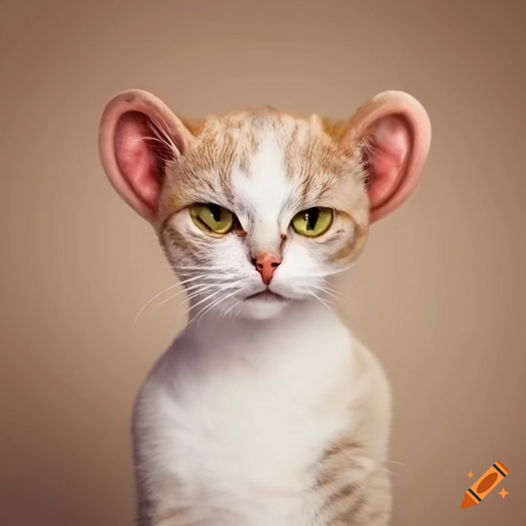 Cat with human ears on Craiyon
