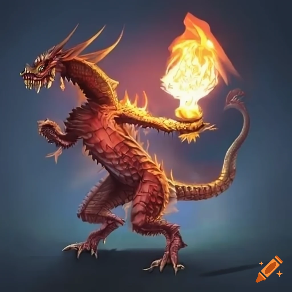 Dragon smacking a torch on Craiyon