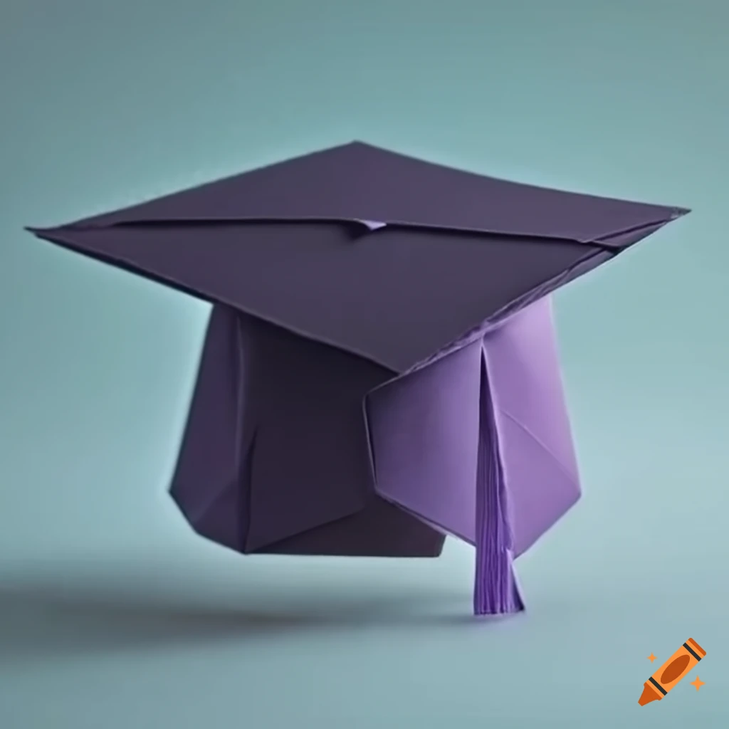 Origami folded into a graduate cap on Craiyon