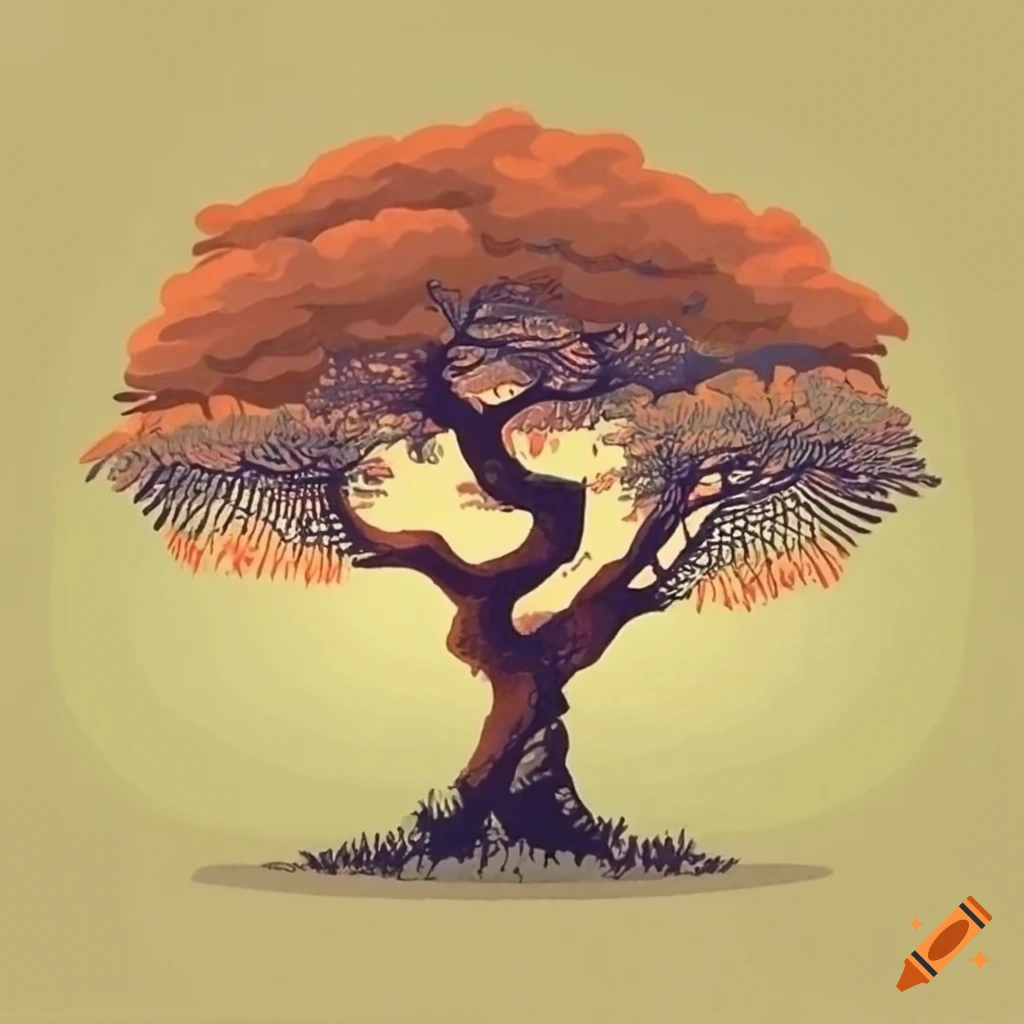 Ancient japanese style tree on Craiyon
