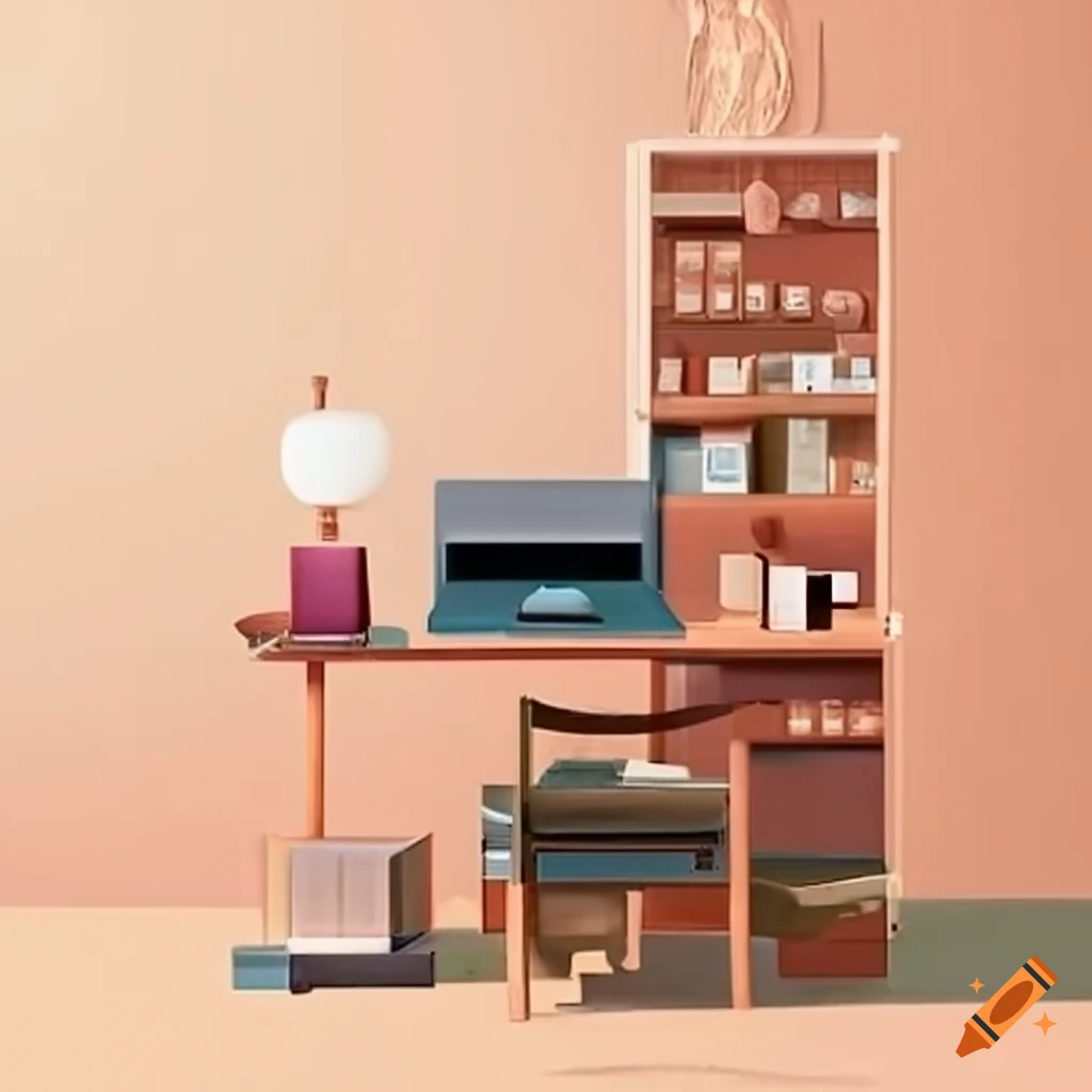 Home office setup on Craiyon